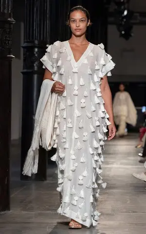 HEIRLOME Huipil Tasseled Linen-blend Maxi Dress