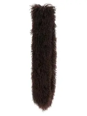 YVES SALOMON Mongolian Sheepskin Scarf - Brown