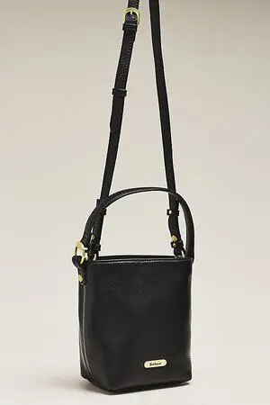Barbour Cedar Mi Leather Bucket Bag - Black