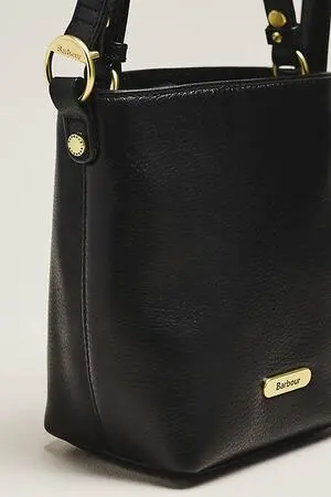 Barbour Cedar Mi Leather Bucket Bag - Black