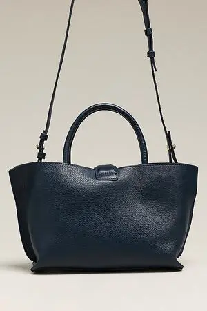 Barbour Alder Mi Leather Tote Bag - Navy