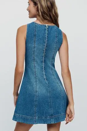 REFORMATION Kehlani Denim Mi Dress - Medium Denim
