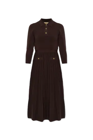 Michael Kors Long Dress With Collar - Brown