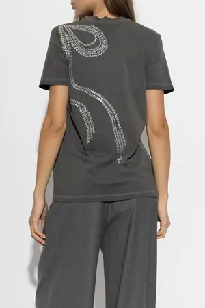 Blumarine Cotton T-shirt With Appliqués