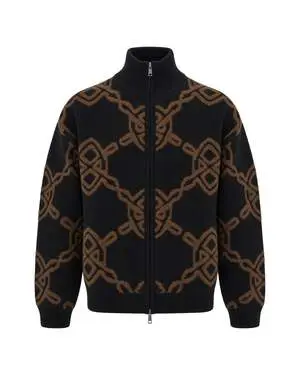 DAILY PAPER UOMO Jacquard Zip-up Knit Cardigan
