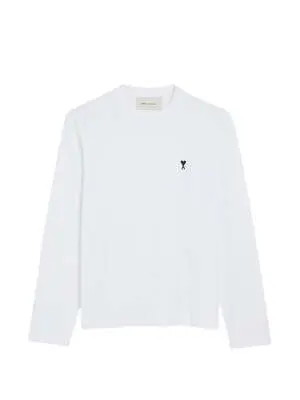 AMI Paris Long-sleeve T-shirt With Contrasted D Logo - Whiteblack