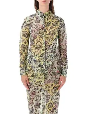 Dries Van Noten Floral Print Button-up Shirt - Verde