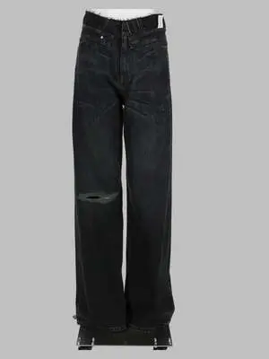 MAISON MARGIELA Mm6 Maison Margiela Women's Cotton Trousers With Contrasting Lining Blue