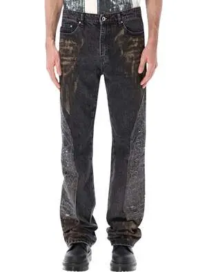 WHO DECIDES WAR Embroidered Straight-leg Jeans