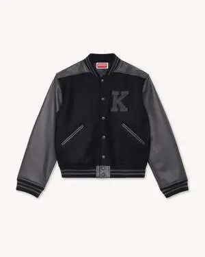 Kenzo Varsity Jacket With Contrast Sleeves - Navyblue