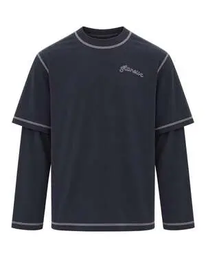 FLANEUR Layered Long-sleeve T-shirt - Black