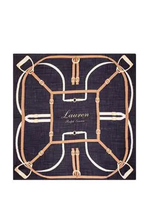 Ralph Lauren Belt Large Square Scarf - Navy