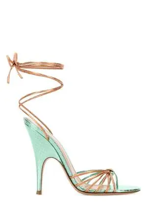 GIANVITO ROSSI Two-tone Leather 11 Cm Heel Sandals