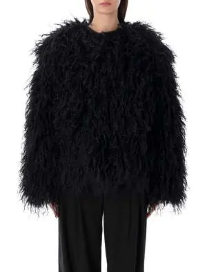 Goldbergh Faux Fur Cape Coat - Nero