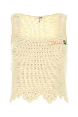 Chloé Chic Cream Crochet Mini Top