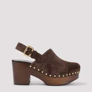 Chloé Jeanette Leather Sandals With 8cm Wood Heel