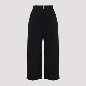Studio Nicholson Chatto Belted Round Leg Wool Blend Pant - Black