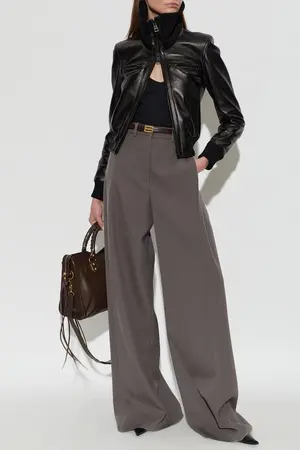 Balenciaga Turtleneck Leather Jacket