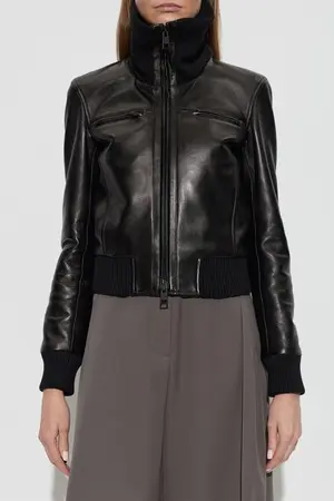Balenciaga Turtleneck Leather Jacket