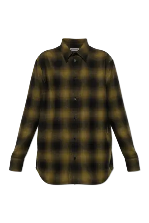 Balenciaga Wool Checked Shirt - Brown