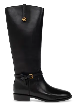 Michael Kors Leather Boots ‘beverly Flat - Black