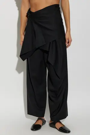 Issey Miyake Wide-leg Trousers With Wrap Panel