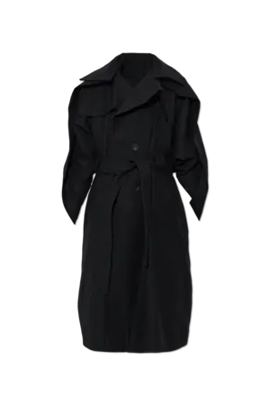 Issey Miyake Belted Wool Coat - Black