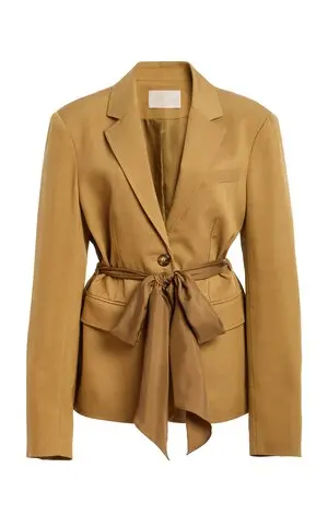 Ulla Johnson Sybil Wool-blend Draped Blazer - Tan