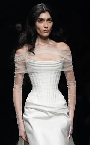 WIEDERHOEFT Off-the-shoulder Double-faced Silk-satin Corset