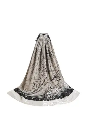 WIEDERHOEFT Train-back Chantilly Lace Maxi Skirt