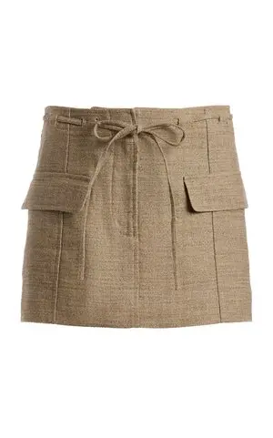 Ulla Johnson Catrina Cotton-linen Cargo Mini Skirt - Neutral