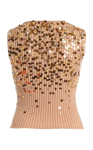 Ulla Johnson Aurelie Embellished Knit Tank - Tan