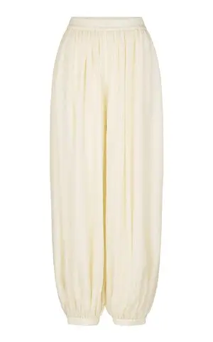 HEIRLOME Teagan Pleated Silk Wide-leg Pants - Ivory
