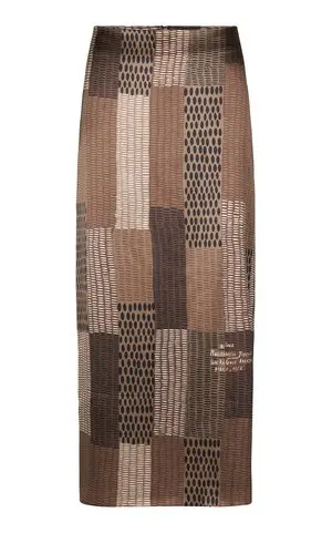 HEIRLOME Maricarmen Silk Midi Skirt - Brown