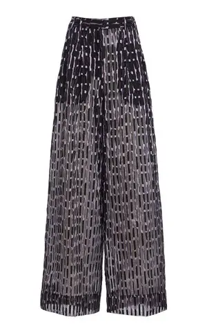 Ulla Johnson Stone Cotton-blend Wide-leg Pants