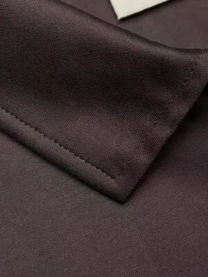VALENZA Supima Zip-collar Long-sleeve Polo Shirt