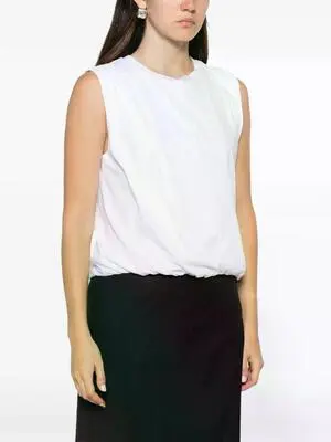 BOBI Sleeveless Bubble-hem Vest - White