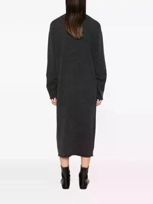 Agl High-neck Long-sleeve Midi Dress