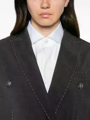 VICOLO Contrast-stitched Double-breasted Blazer