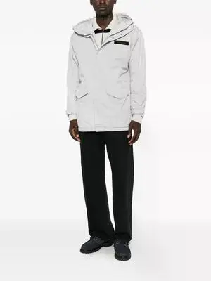 Aspesi Hooded Logo-patch Coat