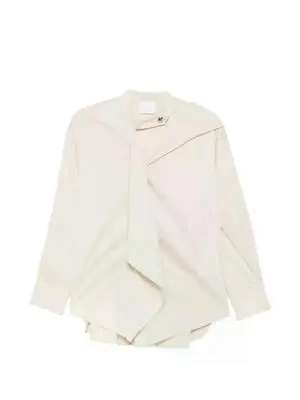 Sú Asymmetric Draped Blouse - Neutrals
