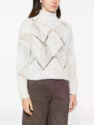 Antonelli Firenze Open-knit Sequin-embellished Sweater