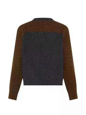 Seventy Cable-knit Colour-block Cardigan - Neutrals