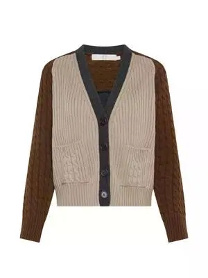 Seventy Cable-knit Colour-block Cardigan - Neutrals
