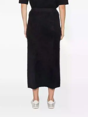 Maje Brushed-knit Midi Skirt - Black