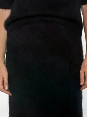 Maje Brushed-knit Midi Skirt - Black