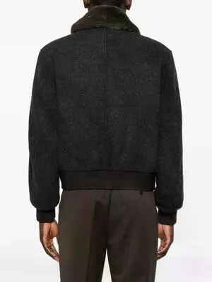 TONYWACK Faux Fur-collar Bomber Jacket