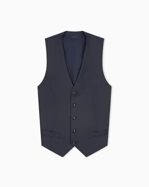 Giorgio Armani Single-breasted Pinstripe Vest In Virgin Wool And Cashmere