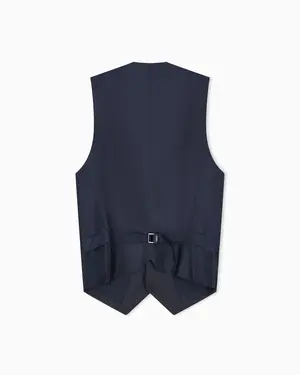 Giorgio Armani Single-breasted Pinstripe Vest In Virgin Wool And Cashmere