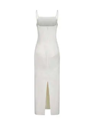 Givenchy Ivory Crepe Cady Long Dress With Slit